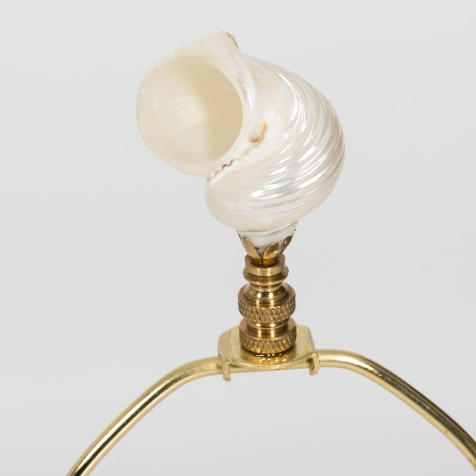 Pair of Faux White Nautilus Shell Lamps, circa 1970s For Sale at 1stDibs