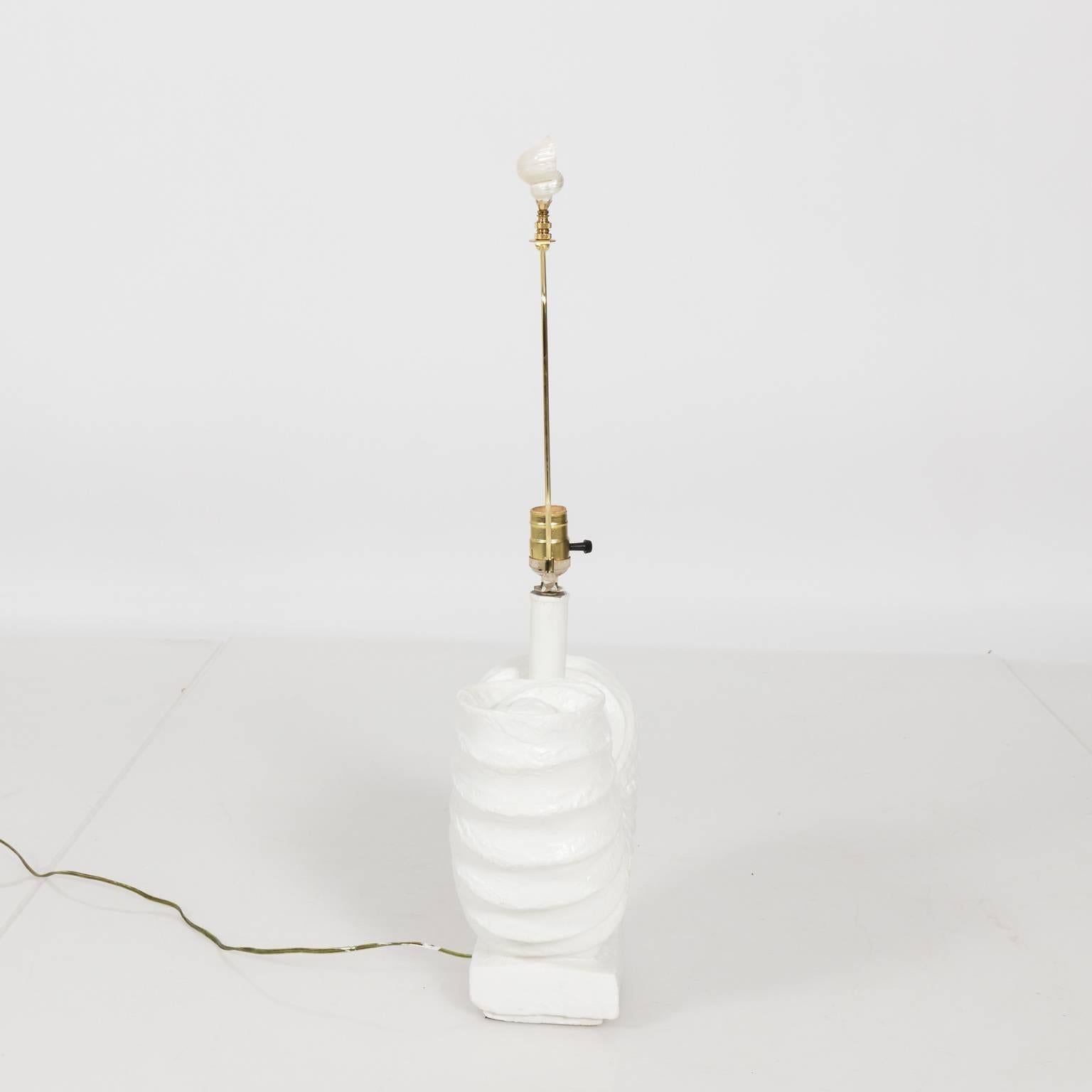 Pair of Faux White Nautilus Shell Lamps, circa 1970s For Sale at 1stDibs