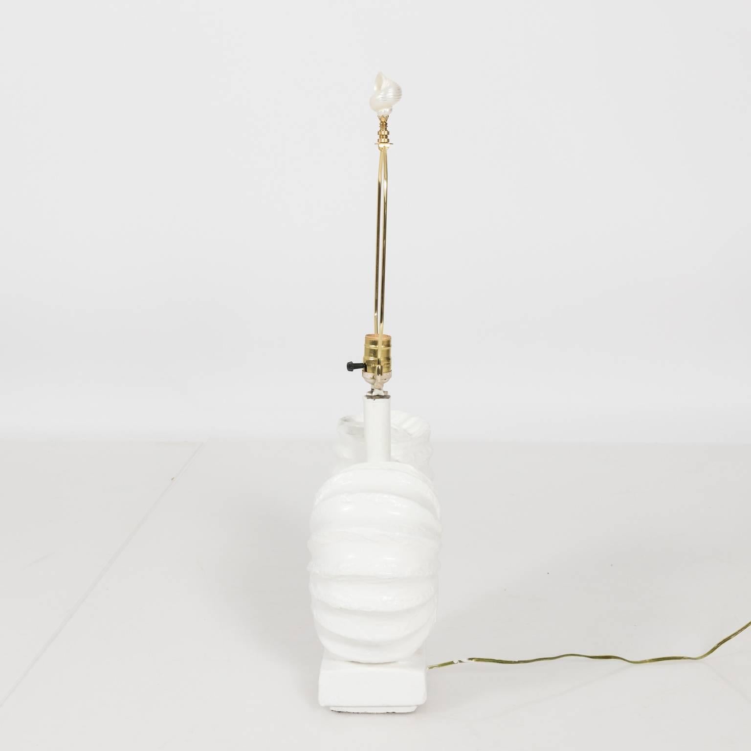 Pair of Faux White Nautilus Shell Lamps, circa 1970s For Sale at 1stDibs