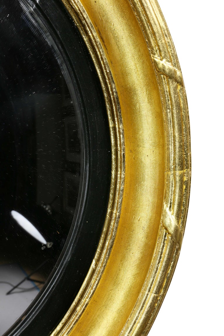 Pair Of Federal Giltwood Convex Mirrors at 1stDibs