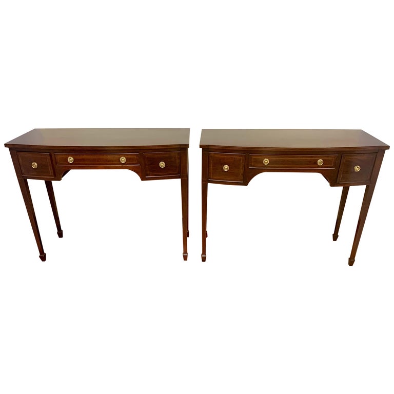 Pair of Federal Style Mahogany Console Tables at 1stDibs