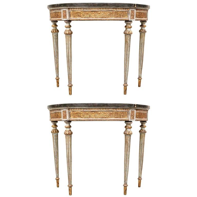 Pair of Painted Italian Consoles at 1stDibs