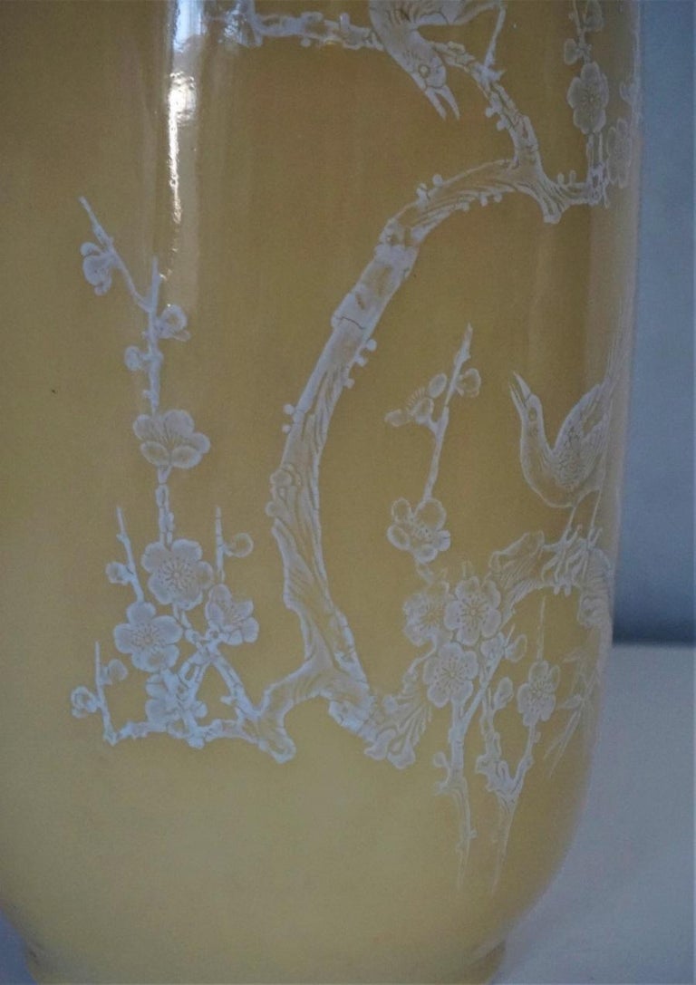 Pair Large Fine Chinese Yellow-Ground Decorated Vases Early 20th ...