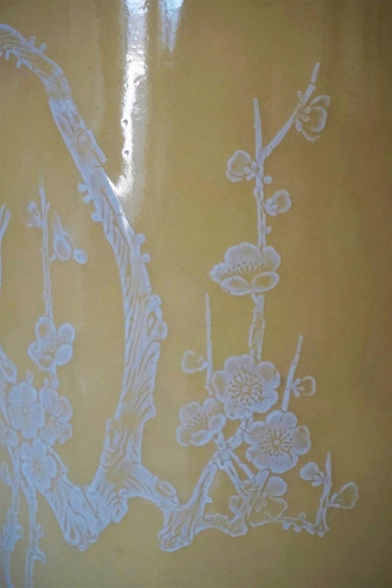 Pair Large Fine Chinese Yellow-Ground Decorated Vases Early 20th ...