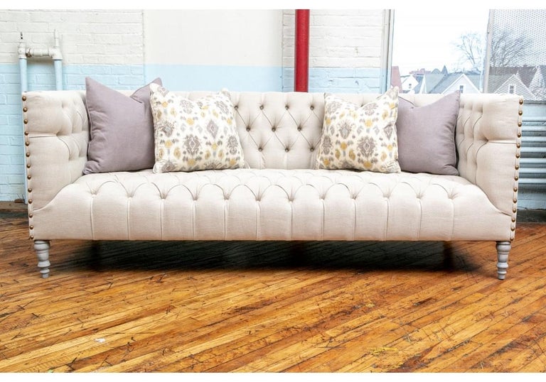 Pair Of Fine Contemporary Button-Tufted Sofas For Sale at 1stDibs