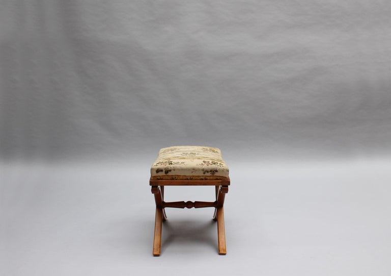 Pair of Fine French Art Deco X-Form Stools For Sale at 1stDibs