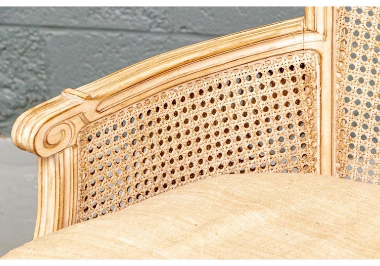 Pair of Fine Quality Caned French Style Bergeres For Sale at 1stDibs