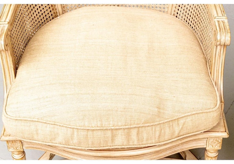 Pair of Fine Quality Caned French Style Bergeres For Sale at 1stDibs