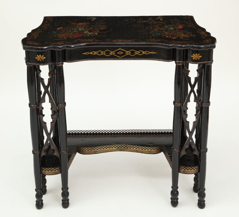 Pair of Fine Regency Black Painted and Chinese Lacquer Side Tables For ...