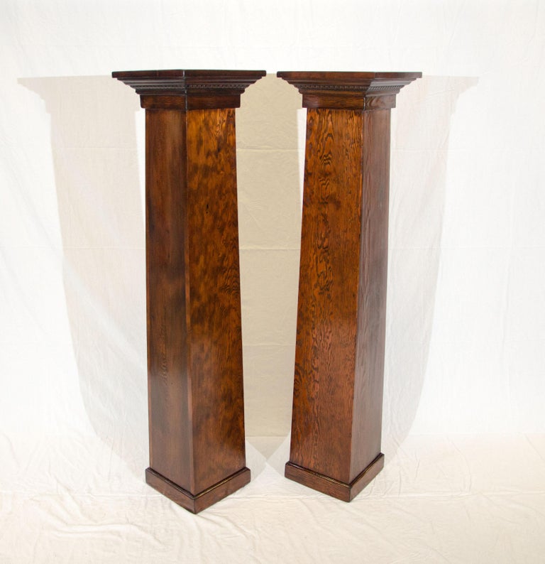 Pair of Fir Arts and Crafts Architectural Columns or Plant Stands For ...