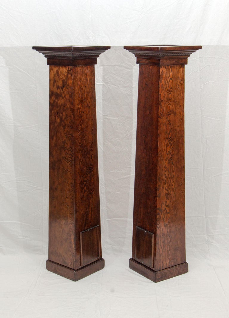 Pair of Fir Arts and Crafts Architectural Columns or Plant Stands For ...