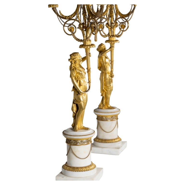 Pair of firegilt Louis Seize Girandoles, France circa 1785 For Sale at ...