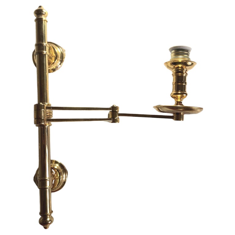 Pair of Library Wall Sconces or Brass Folding Lamps, High quality Spain ...