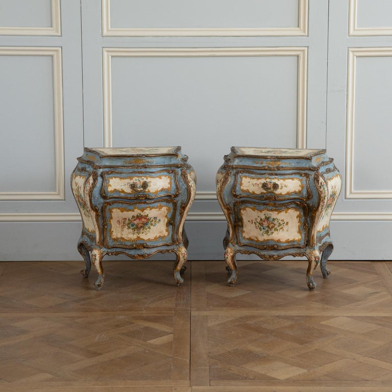 Pair of Florentine Rococo Bedside Tables 'Night Stands' For Sale at 1stDibs