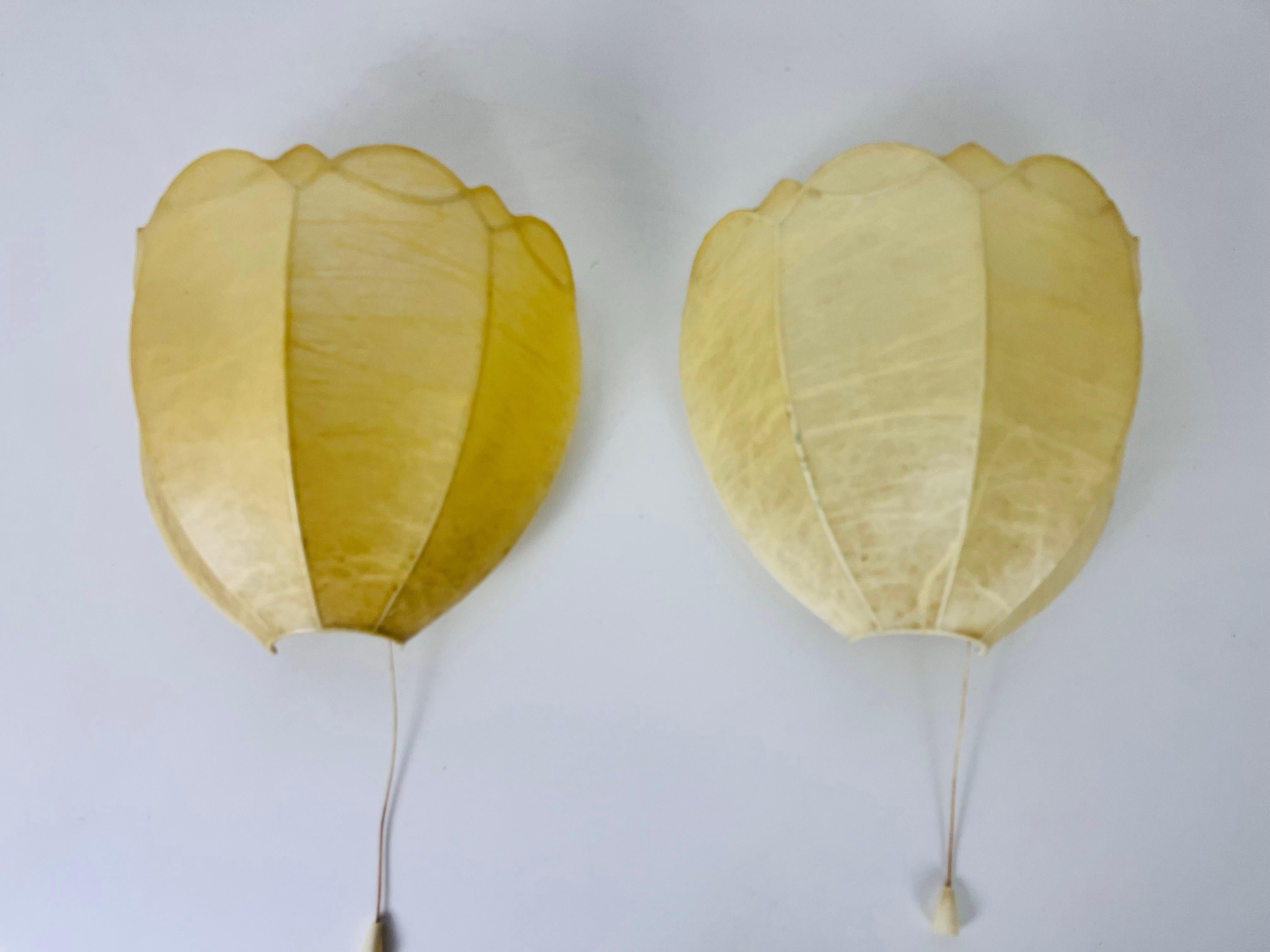 Pair of Flower Shape Cocoon Wall Lamps by Friedel Wauer, 1960s, Germany ...