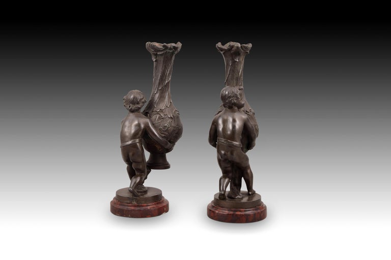 Pair of Flower Vases, Calamine, 19th Century For Sale at 1stDibs