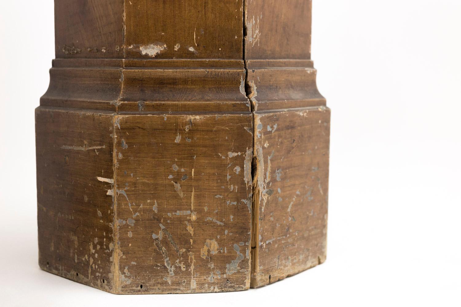 Pair of Fluted Columns in Lacquered Wood, Late 19th Century at 1stDibs