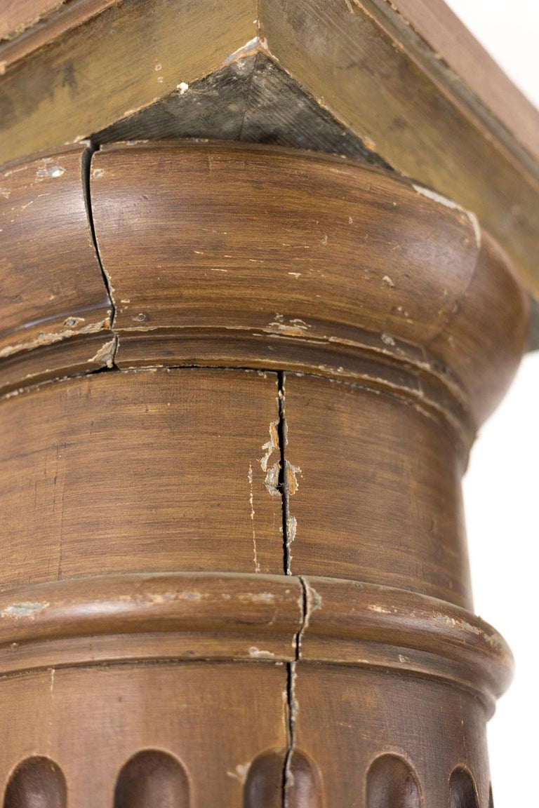 Pair of Fluted Columns in Lacquered Wood, Late 19th Century For Sale at ...