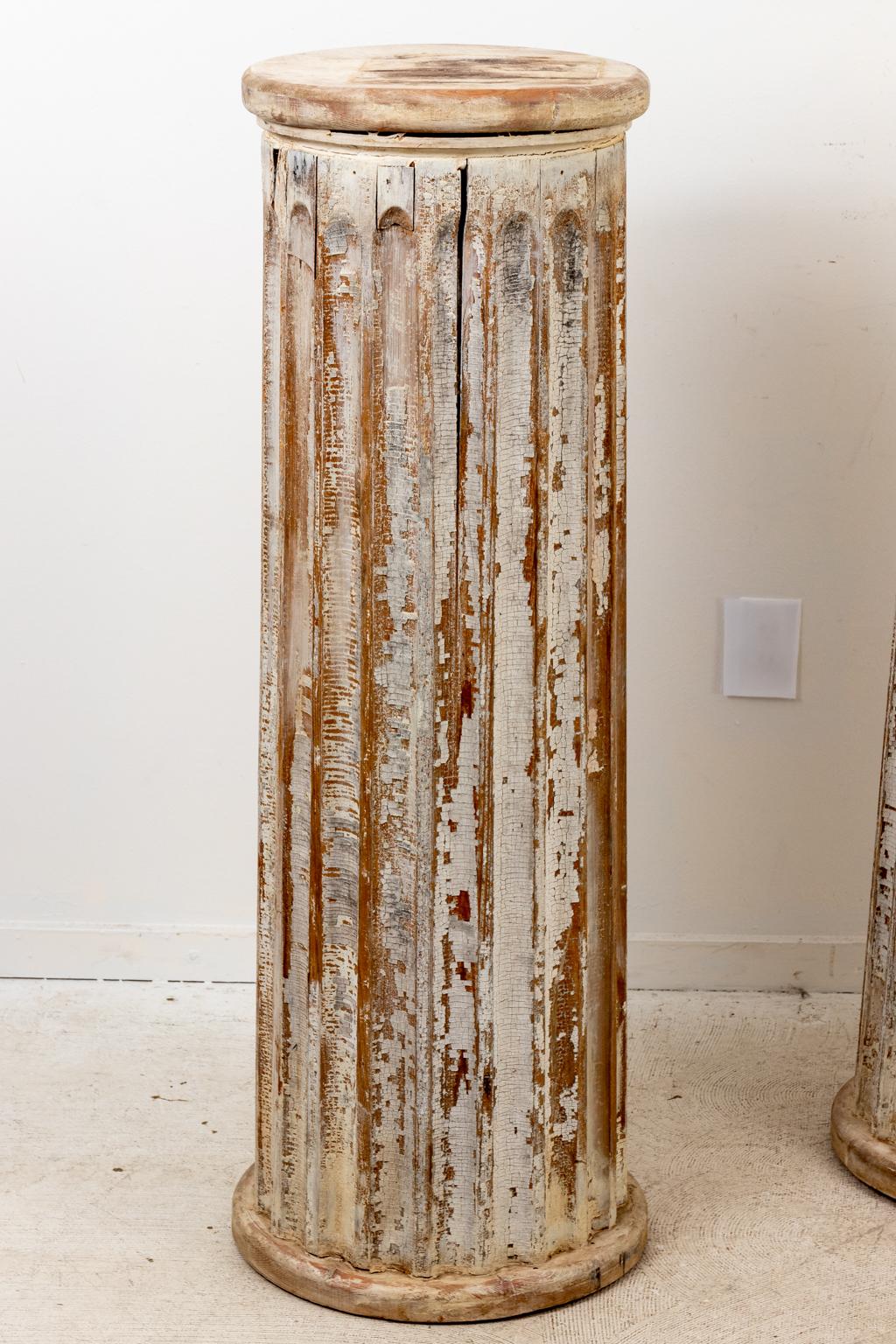 Pair of Fluted Wood Columns at 1stDibs