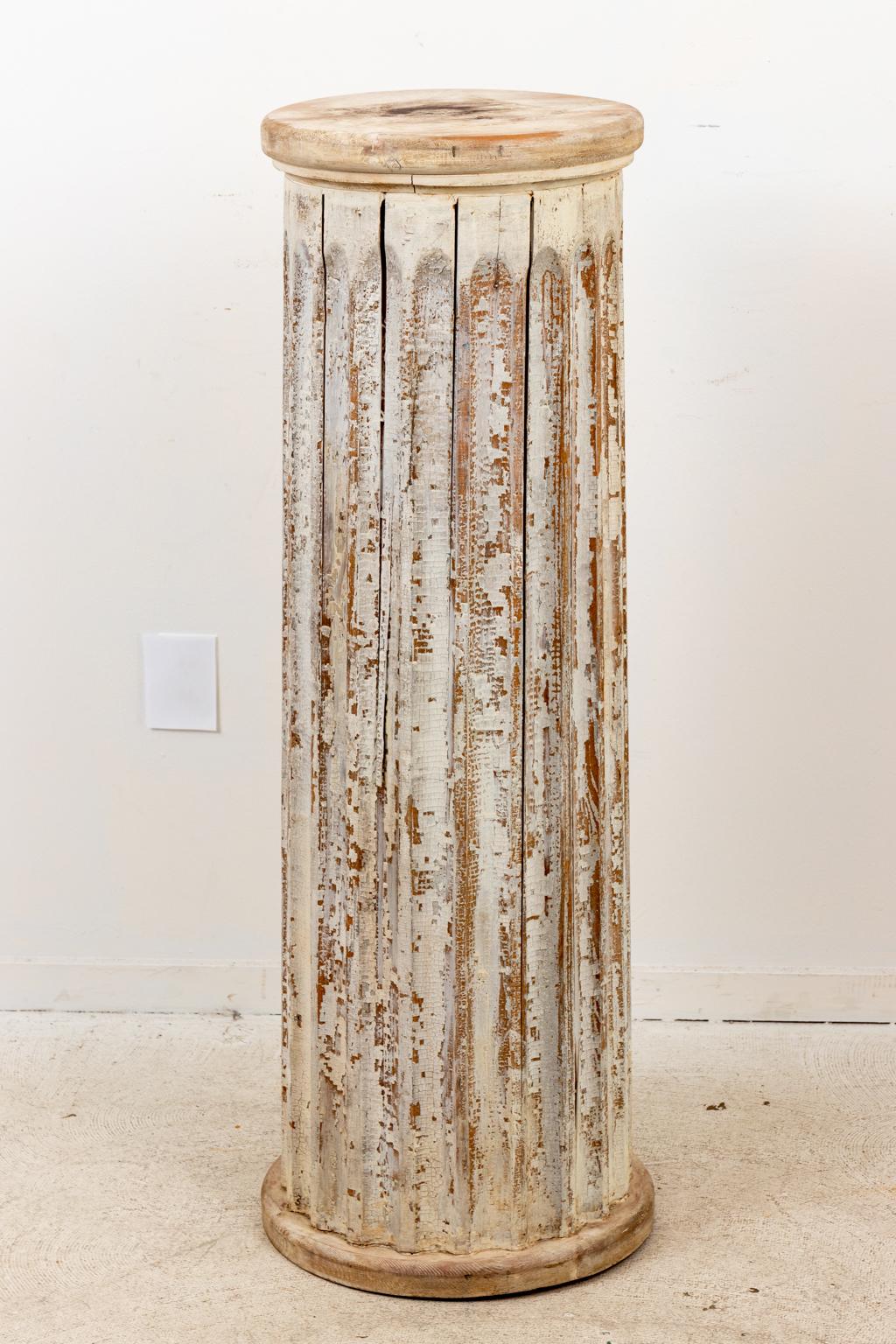 Pair of Fluted Wood Columns at 1stDibs