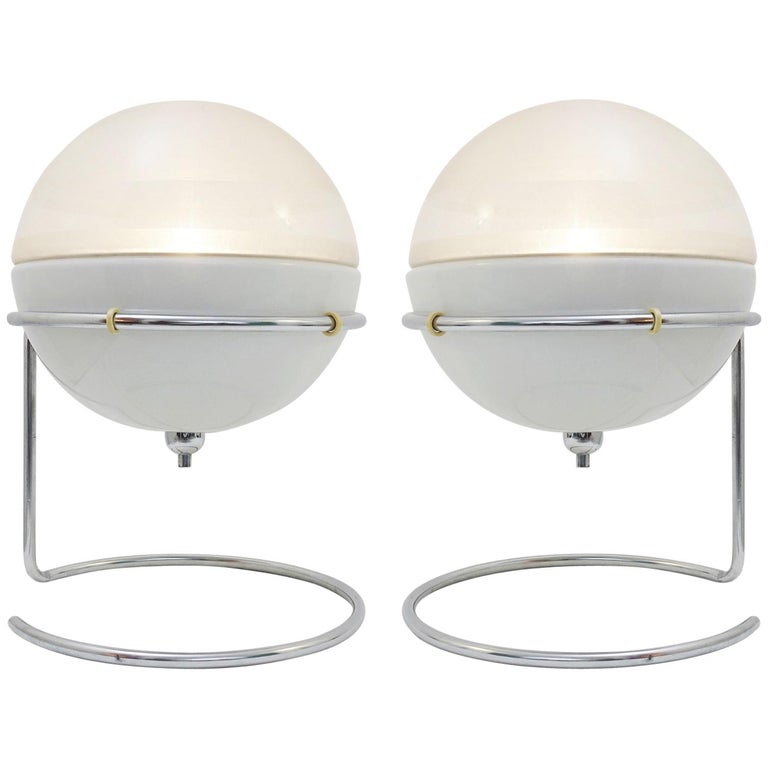 Pair of "Focus" Table Lamps Designed by Fabio Lenci for Guzzini, Italy ...