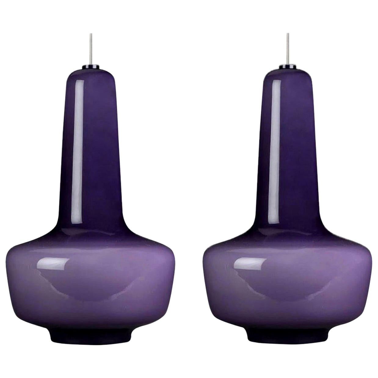 Set Of Three Pendant Lights By Holmegaard Denmark at 1stDibs