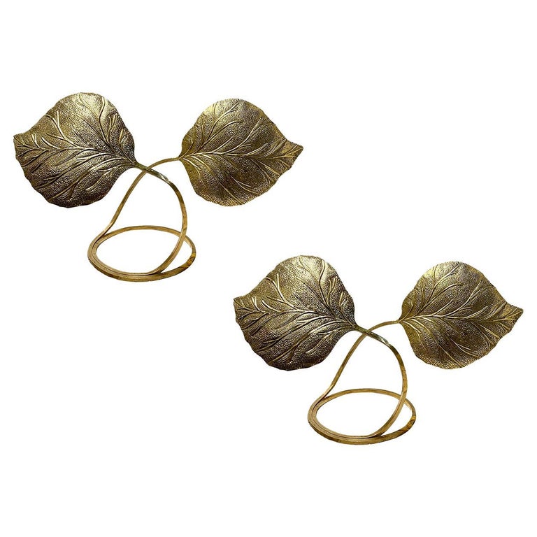 Pair of Foliage Motif Table Lamps For Sale at 1stDibs