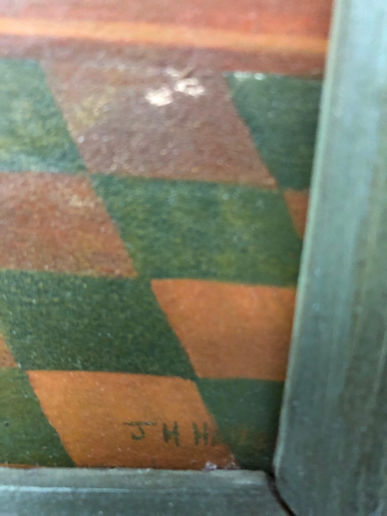 Pair of Folk Art Portraits by Jean Halter in Original Frames at 1stDibs