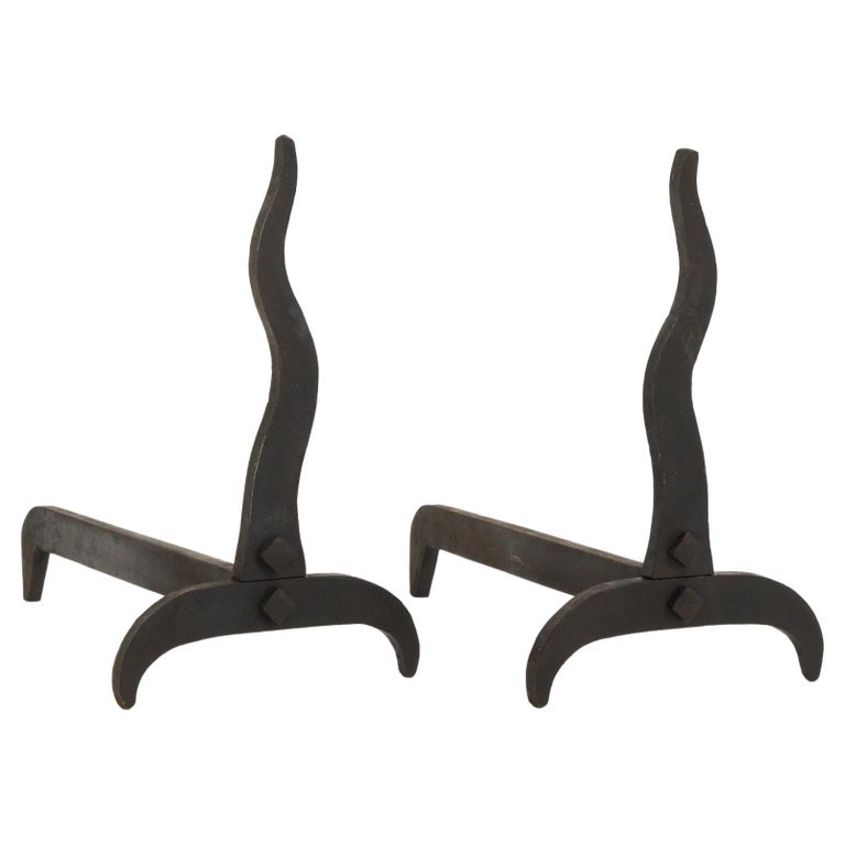Pair of Forged Iron Fire Dogs For Sale at 1stDibs