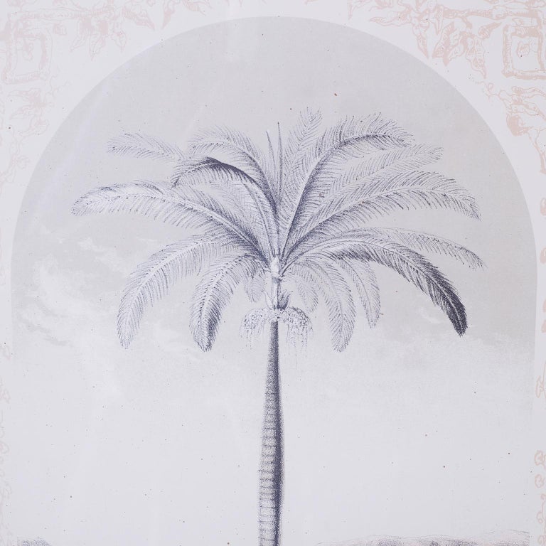 Pair of Framed and Matted Palm Tree Lithographs For Sale at 1stDibs