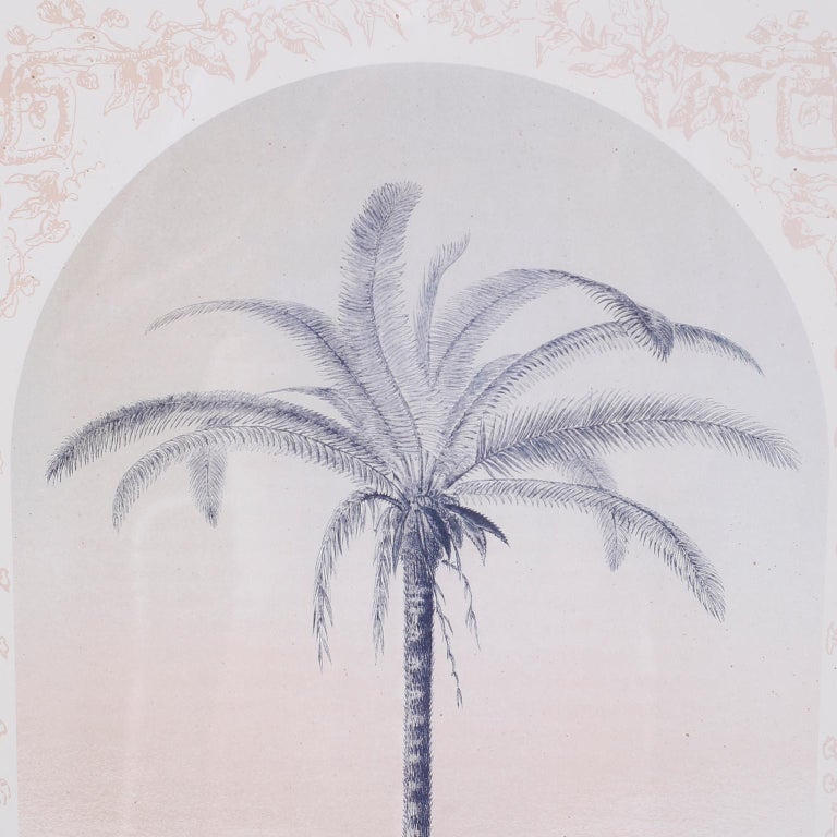 Pair of Framed and Matted Palm Tree Lithographs For Sale at 1stDibs