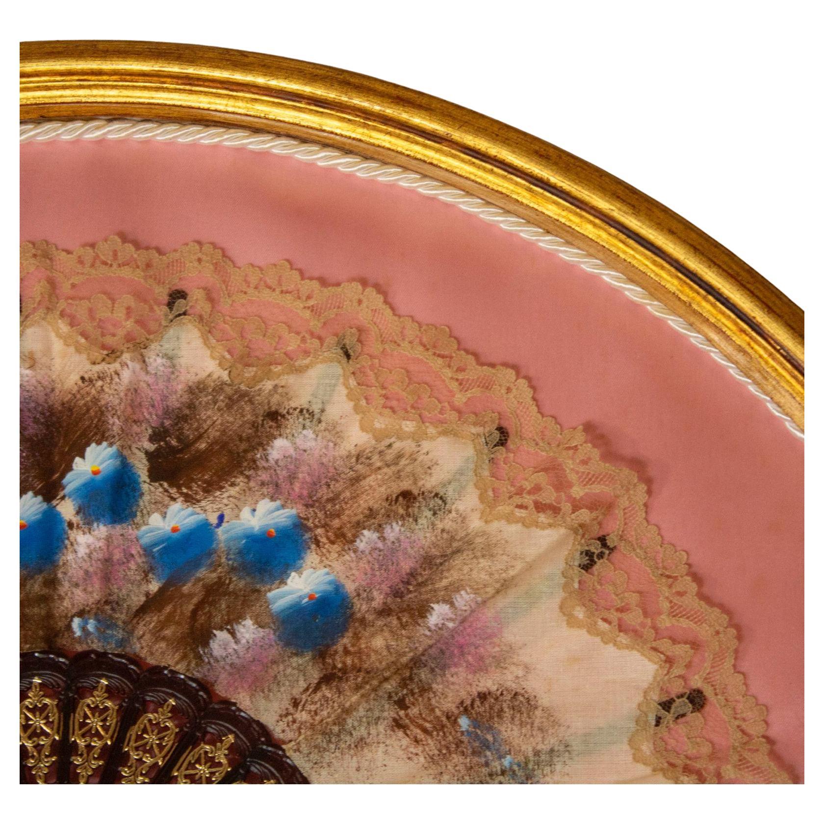 Pair of Framed Baroque Style Fans, Italy 1940s For Sale at 1stDibs