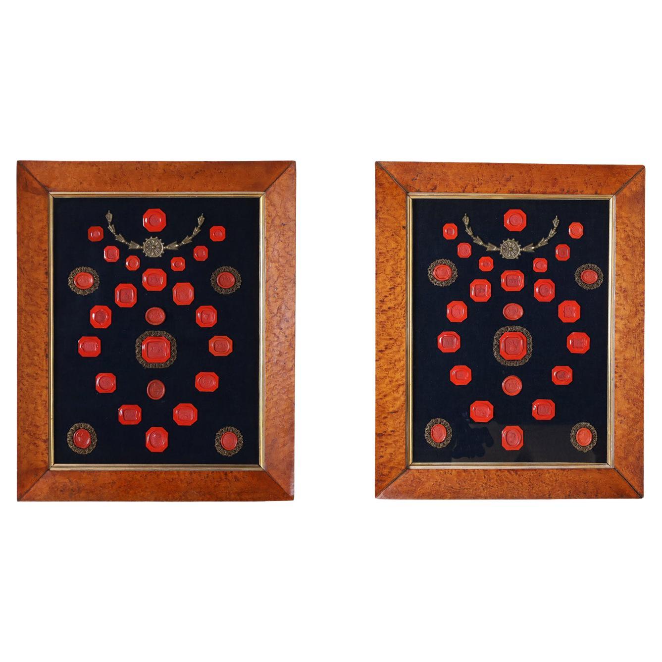 Red Wax Intaglio Seal Collection with Scottish Coats of Arms at 1stDibs
