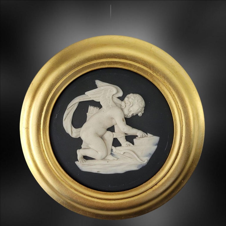 Pair of framed Roundels in Black Jasperware, Wedgwood, circa 1920 For ...