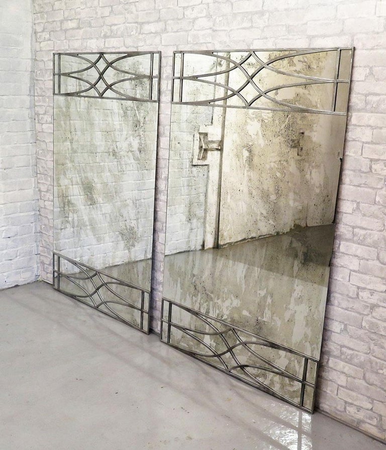 Pair of Contemporary Silvered Mirrors For Sale at 1stDibs