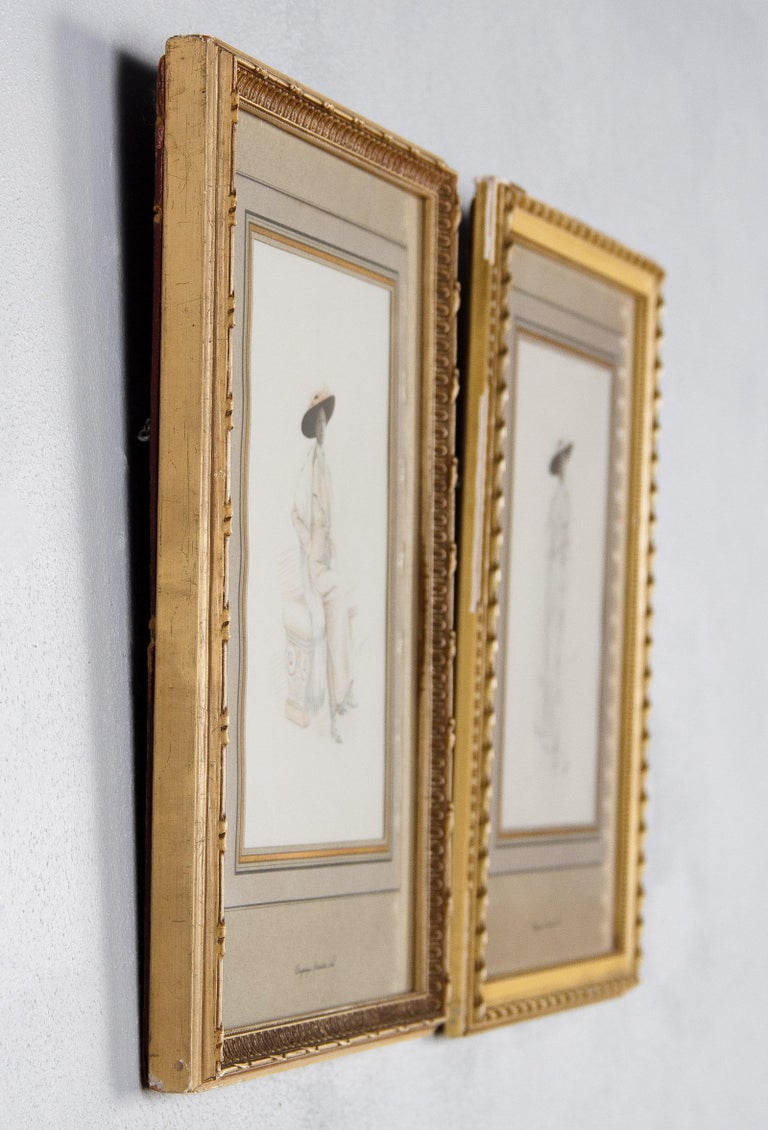 Pair of Frames with Fashion Portraits by Desgranges, 1920s For Sale at ...