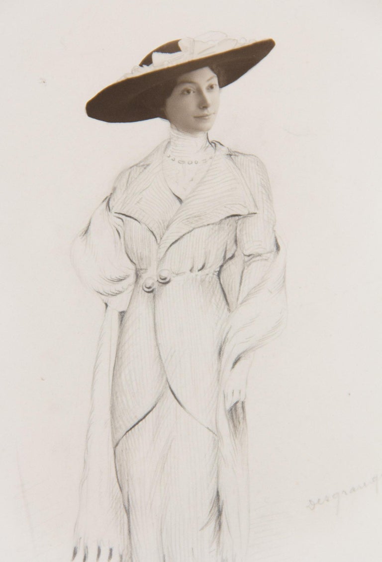 Pair of Frames with Fashion Portraits by Desgranges, 1920s For Sale at ...