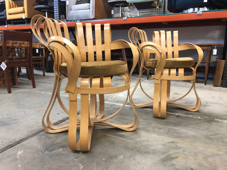 Pair of Frank Gehry for Knoll Cross Check Chairs at 1stDibs