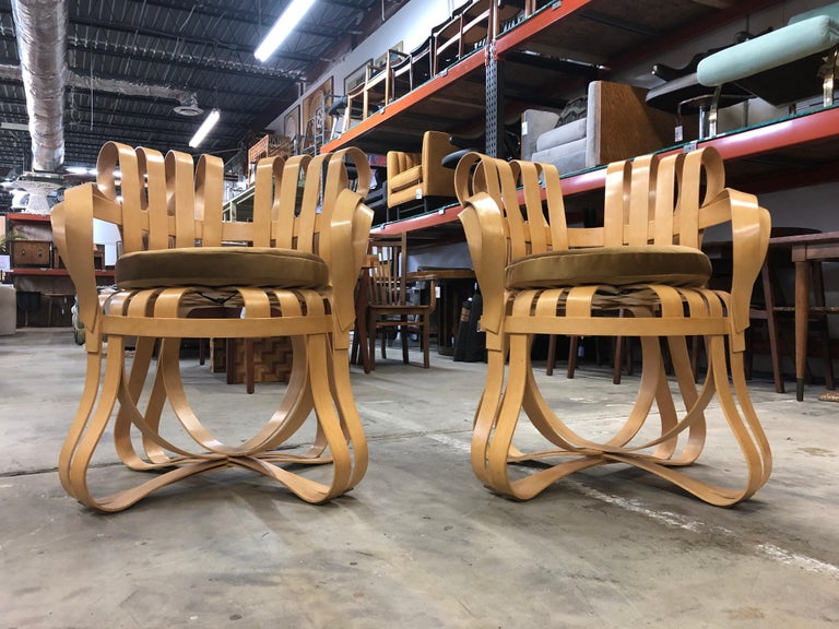 Pair of Frank Gehry for Knoll Cross Check Chairs at 1stDibs