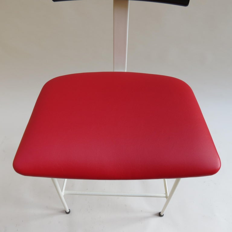 Pair of Frank Guille Kandya Program Stools 1958 in Red and Black at 1stDibs