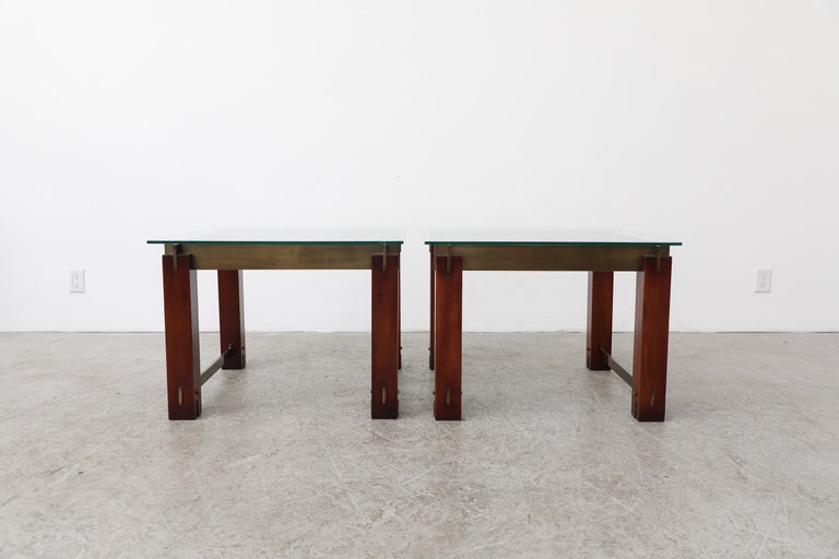 Pair of Frank Lloyd Wright Style Side Tables For Sale at 1stDibs