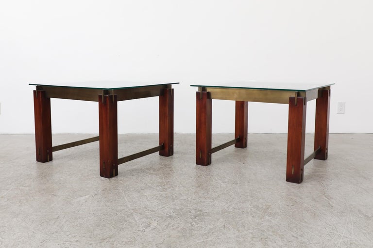 Pair of Frank Lloyd Wright Style Side Tables For Sale at 1stDibs