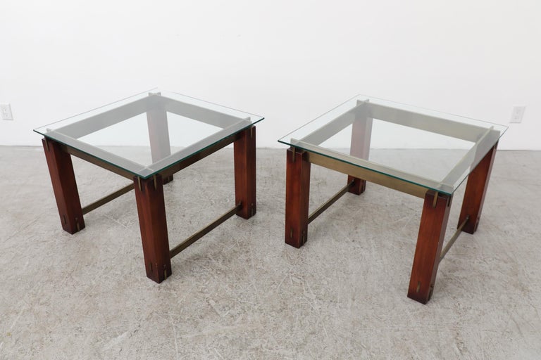 Pair of Frank Lloyd Wright Style Side Tables For Sale at 1stDibs