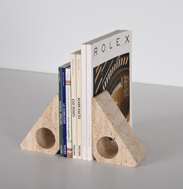 Pair of Fratelli Mannelli Travertine Bookends Collection for Raymor For ...