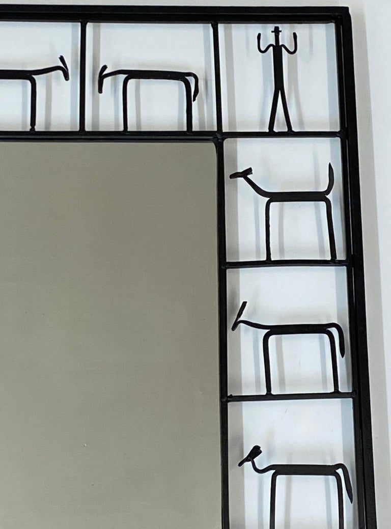 Pair of Frederick Weinberg Animal and Human Stick Figure Iron Framed ...