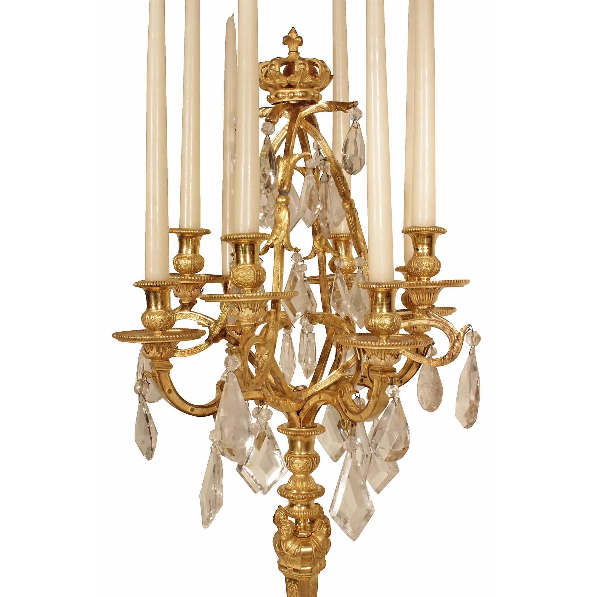 Pair of French 17th Century Louis XIV Period Ormolu and Rock Crystal ...