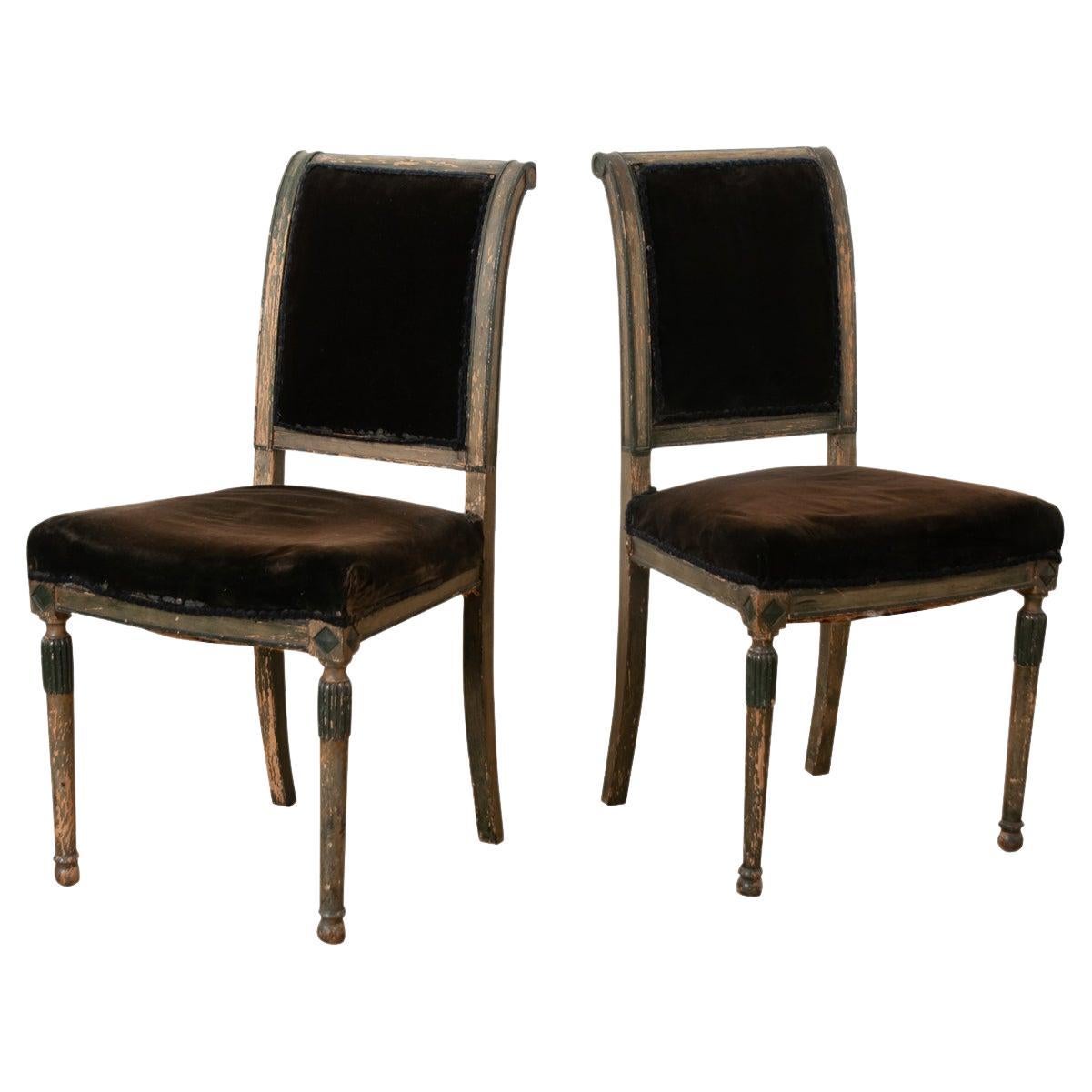 Pair of French 18th Century Directoire Chairs For Sale at 1stDibs