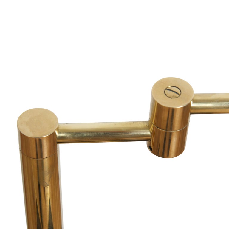Pair of French 1970s Brass Library Lights For Sale at 1stDibs