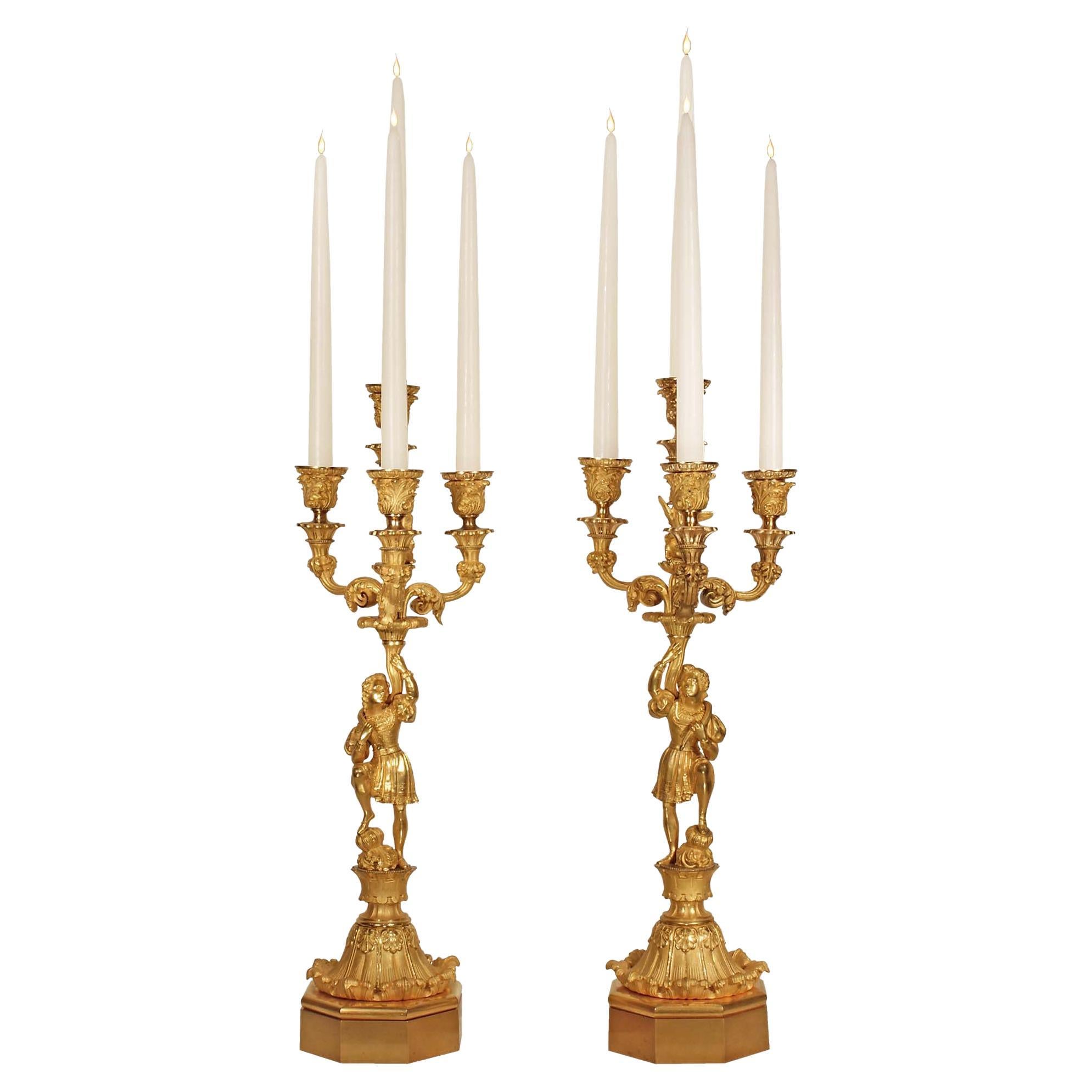 Pair of French Charles X Gilt Bronze Candelabra, Early 19th Century at ...