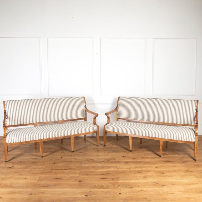 Pair of French 19th Century Cherrywood Canapes at 1stDibs